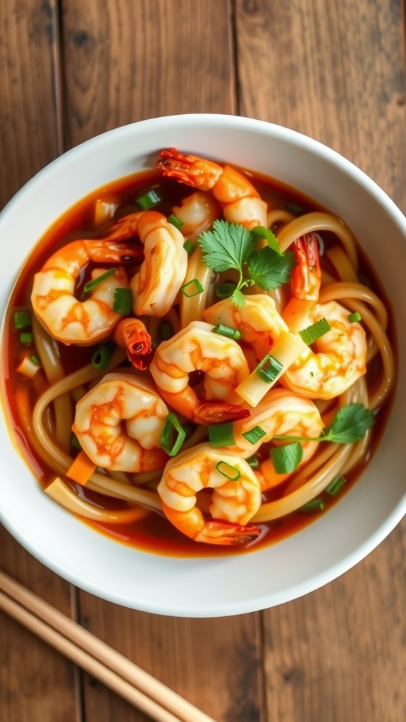 Quick and Tasty Garlic Prawn Udon Noodles