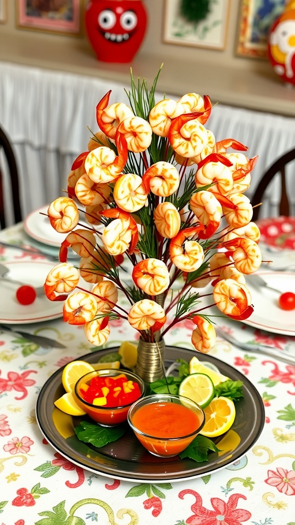 Retro 70s Shrimp Tree Appetizer