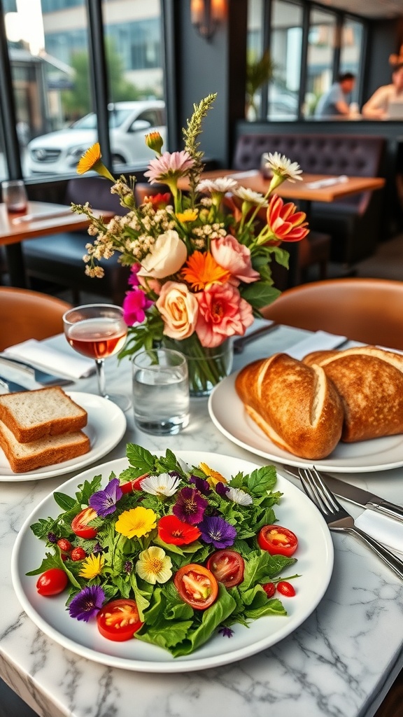 Charming Aesthetic Lunch at a Trendy Restaurant