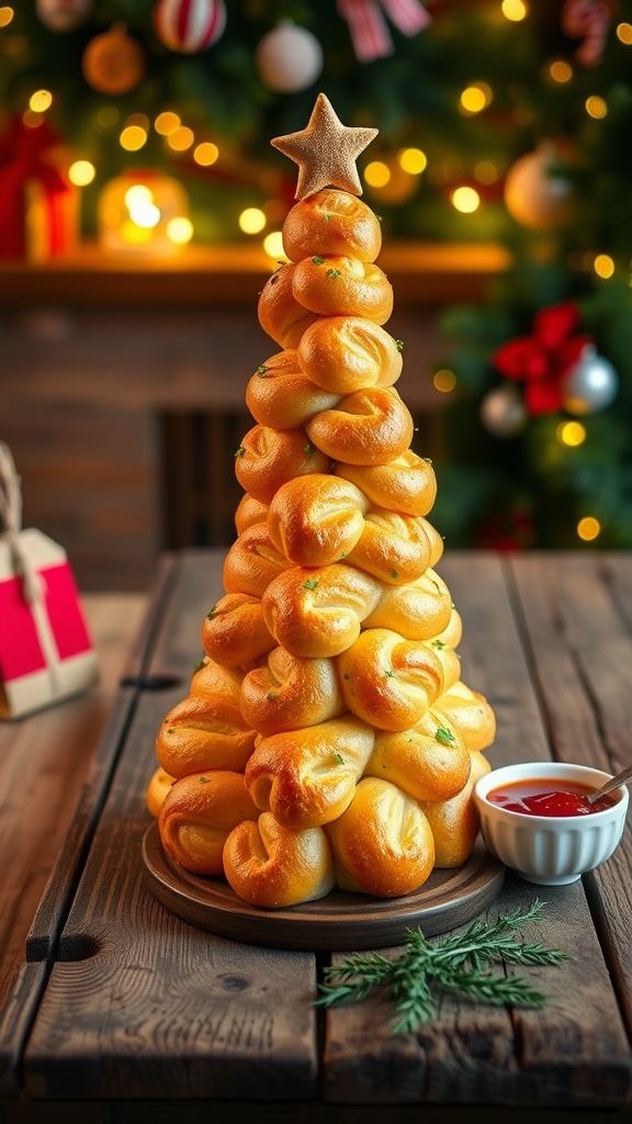 Garlic Knot Christmas Tree Appetizer