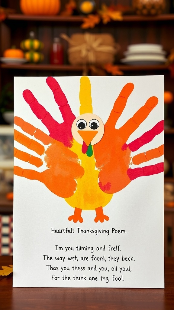 Thanksgiving Turkey Handprint Poem Craft