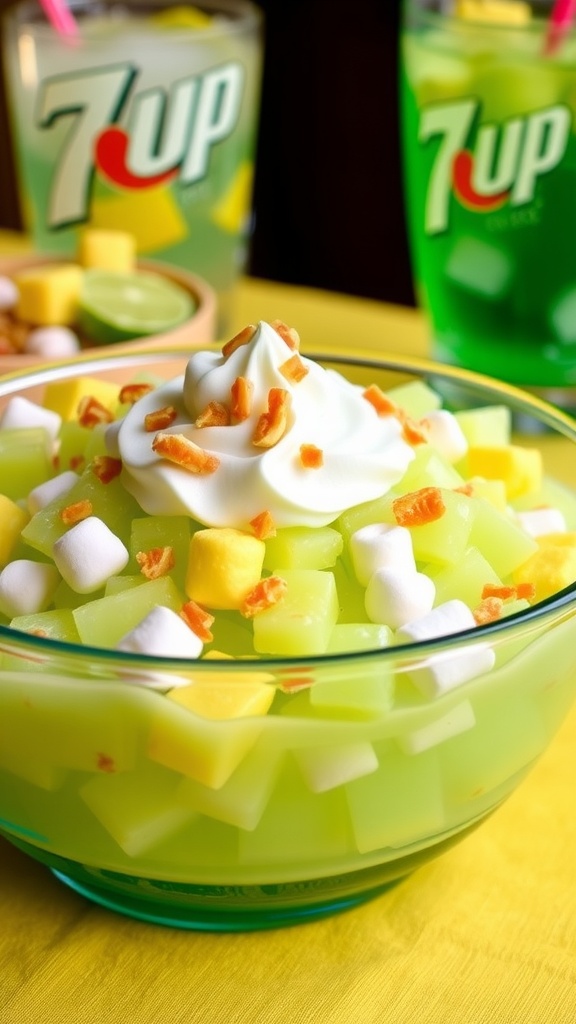 Refreshing 7-Up Salad with Jello and Crushed Pineapple
