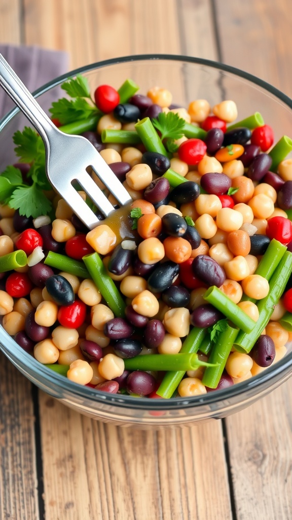 Healthy and Colorful Four Bean Salad Recipe