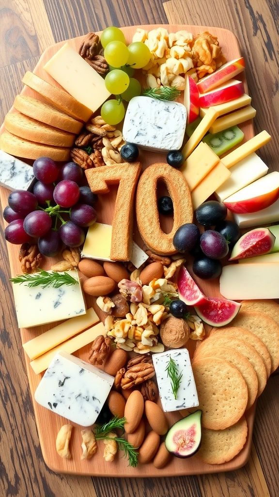 Elegant Cheese Board for a 70th Birthday Celebration