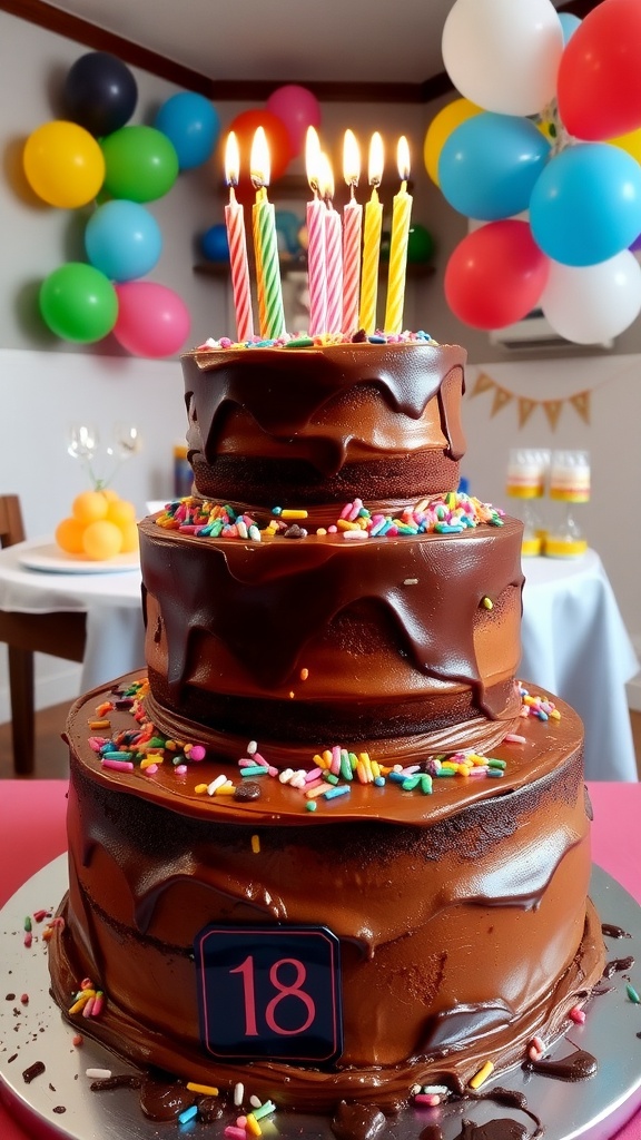 Decadent Chocolate Cake for an 18th Birthday Celebration