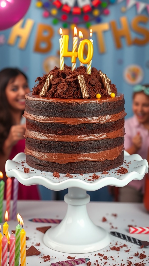 Decadent Chocolate Cake for a 40th Birthday Celebration