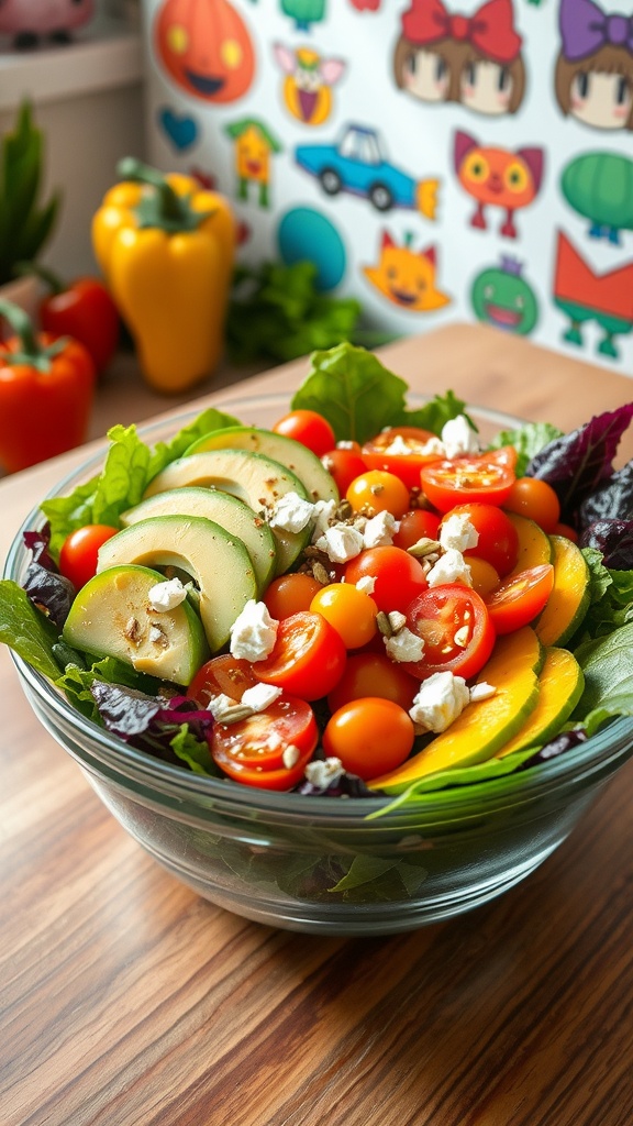 Colorful Eccentric Anime Salad Bowl