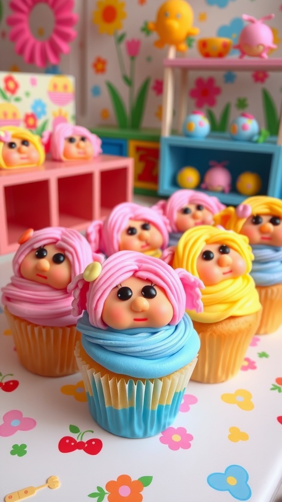 Cabbage Patch Doll-Inspired Cupcakes