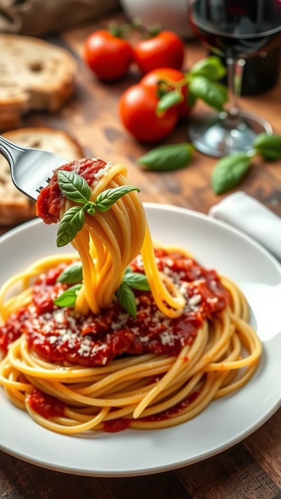 Classic Spaghetti with Rich Red Sauce