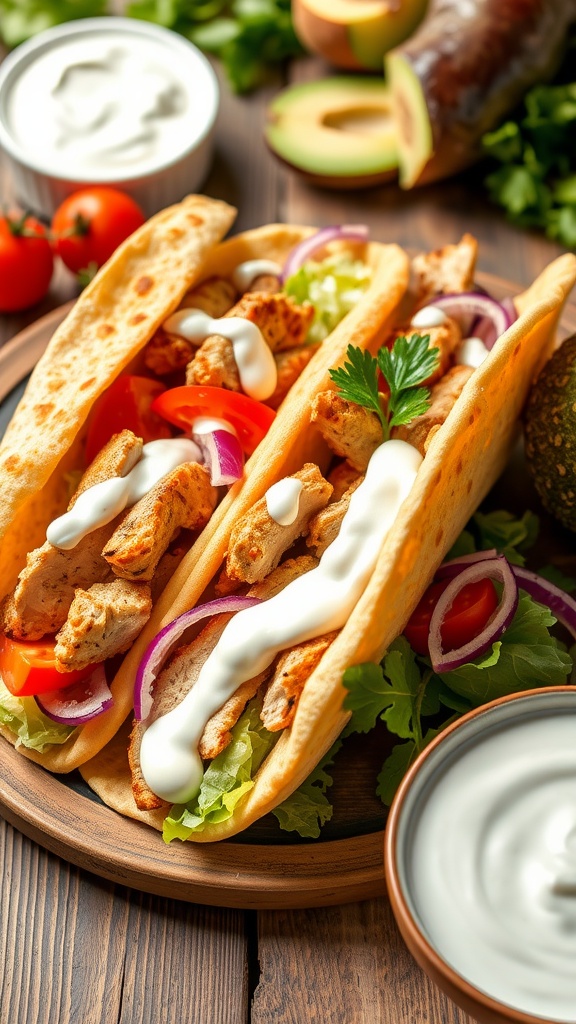 Savory Chicken Gyros with Tzatziki Sauce