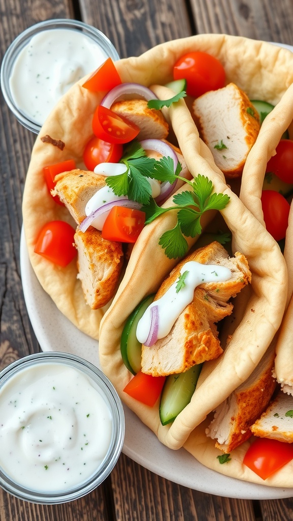 Delicious Chicken Gyros with Creamy Tzatziki Sauce