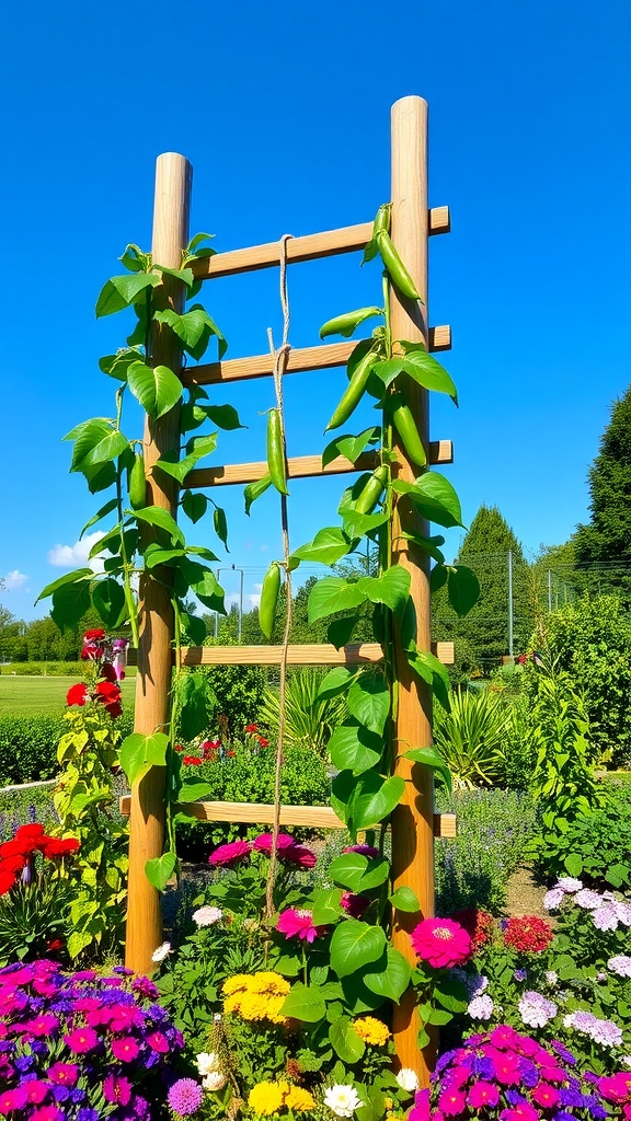 DIY Bean Trellis for Vertical Gardening