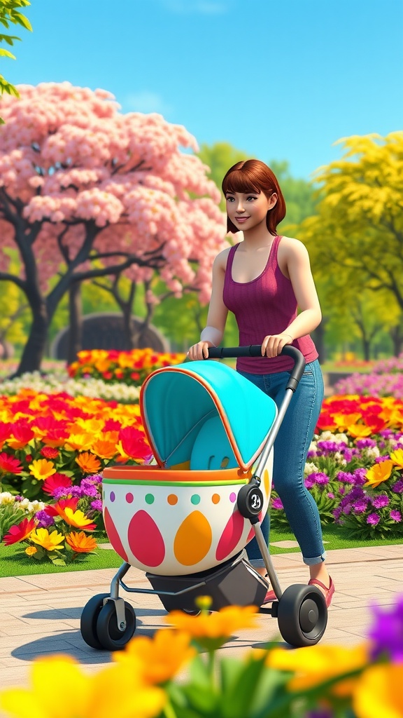 Sims 4 Custom Content Egg Stroller