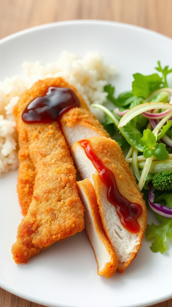 Crispy Chicken Katsu with Tonkatsu Sauce