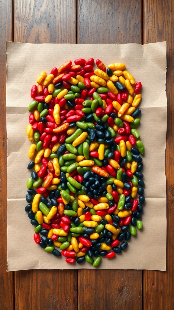 Colorful Beans Mosaic Art