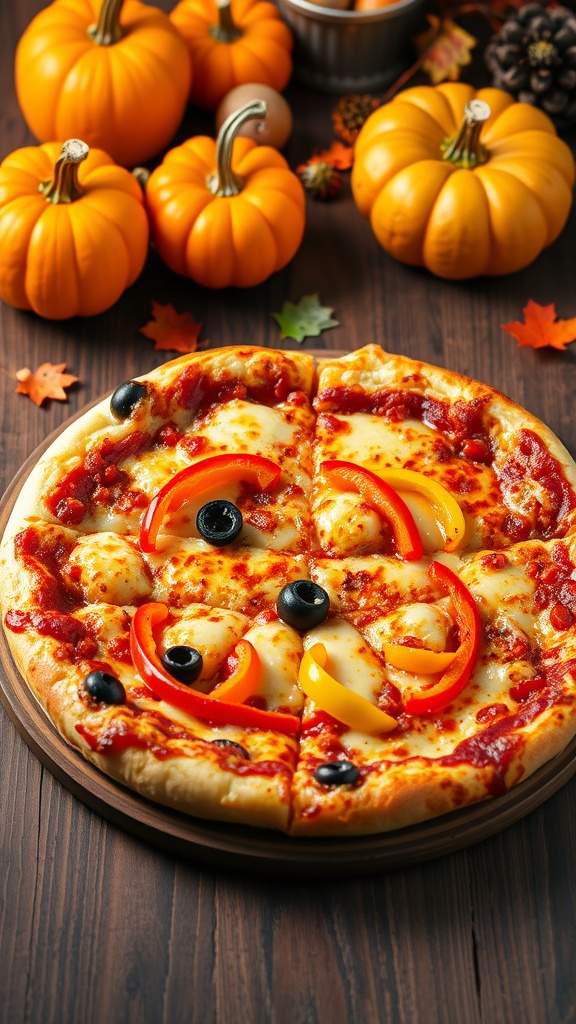 Halloween Jack O' Lantern Pizza