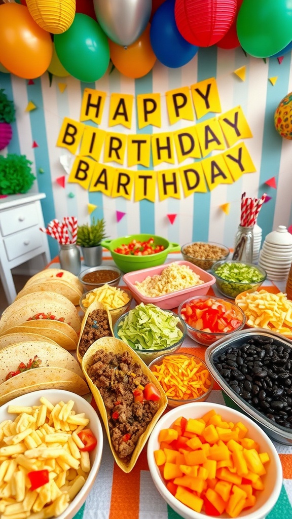 Taco Bar for a Fun 7th Birthday Party