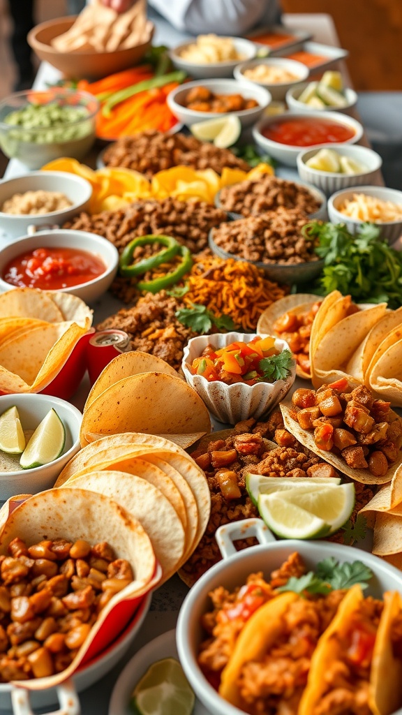 Ultimate Taco Bar Buffet Setup
