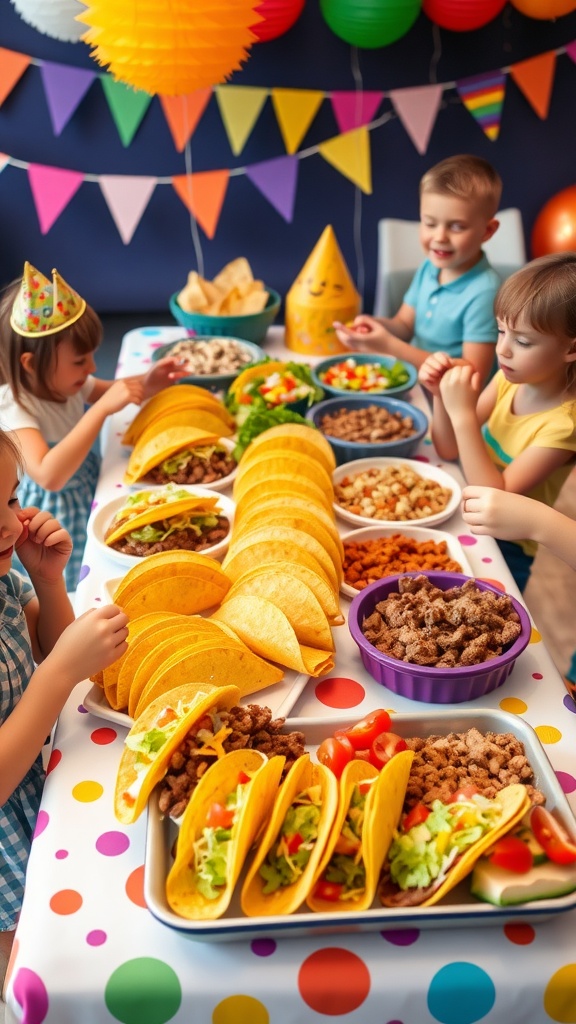 Festive Taco Bar for a 5th Birthday Celebration