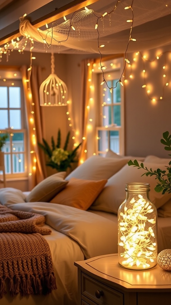 Charming Rice Lights Decoration Ideas for Your Bedroom