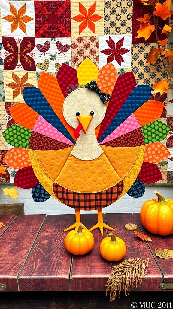 Thanksgiving Turkey Quilt Block Pattern