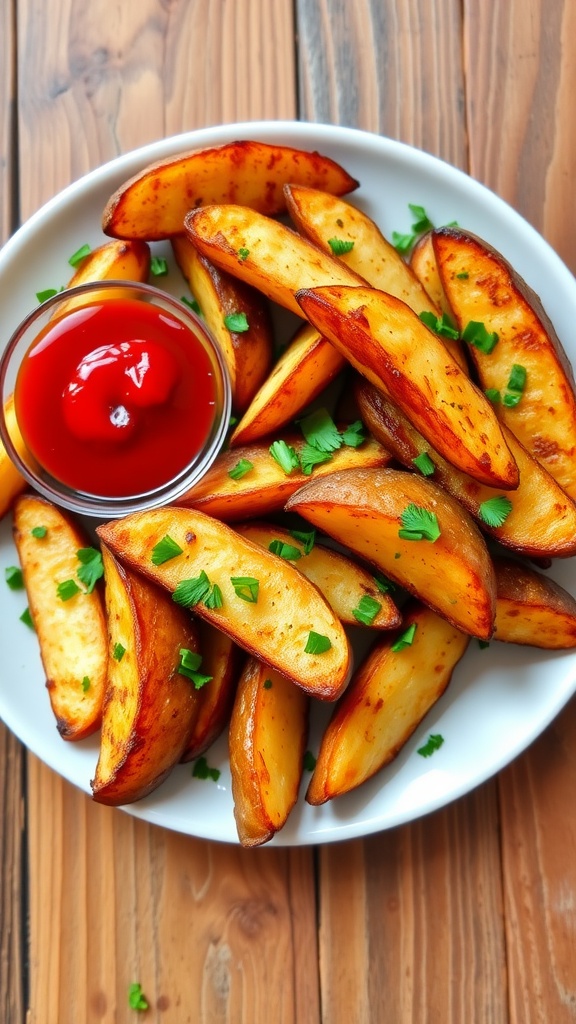 Crispy Baked Potato Wedges Snack Recipe