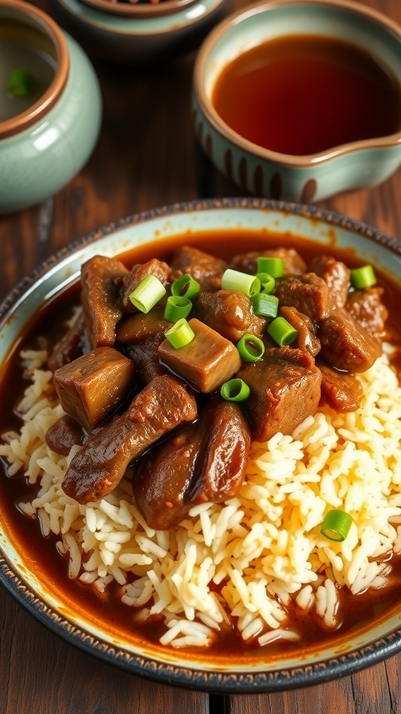 Savory Beef Pares with Garlic Rice