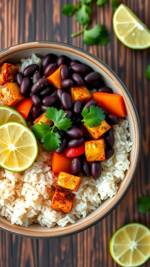 Savory Black Bean and Rice Bowl Recipe