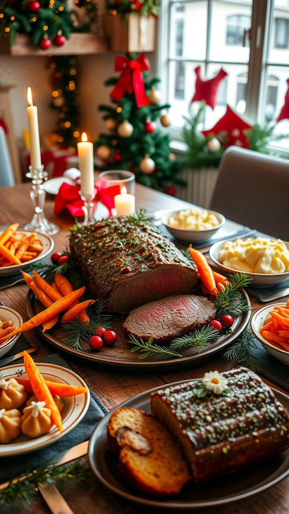 Festive Christmas Dinner Party Menu for Six
