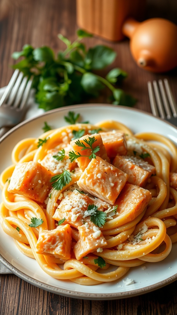 Creamy Salmon Pasta with Vodka Sauce