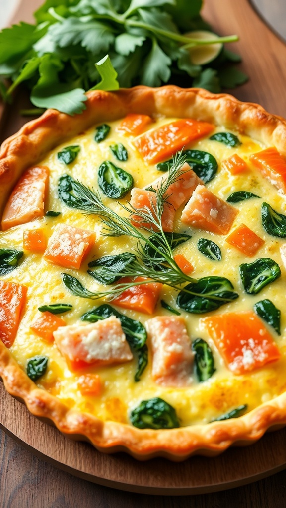Savory Crustless Salmon Quiche Recipe
