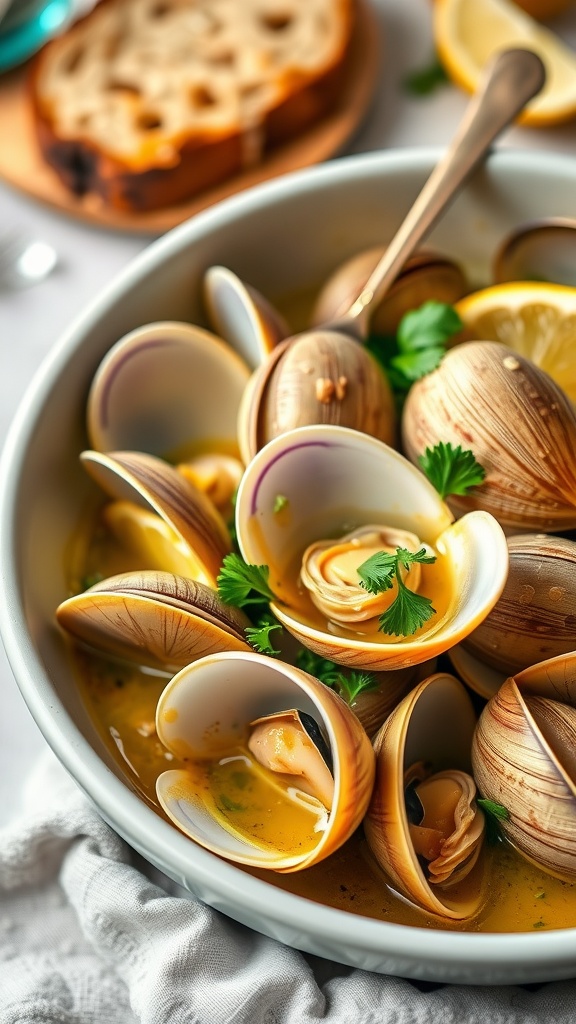 Garlic Butter Steamed Clams Recipe