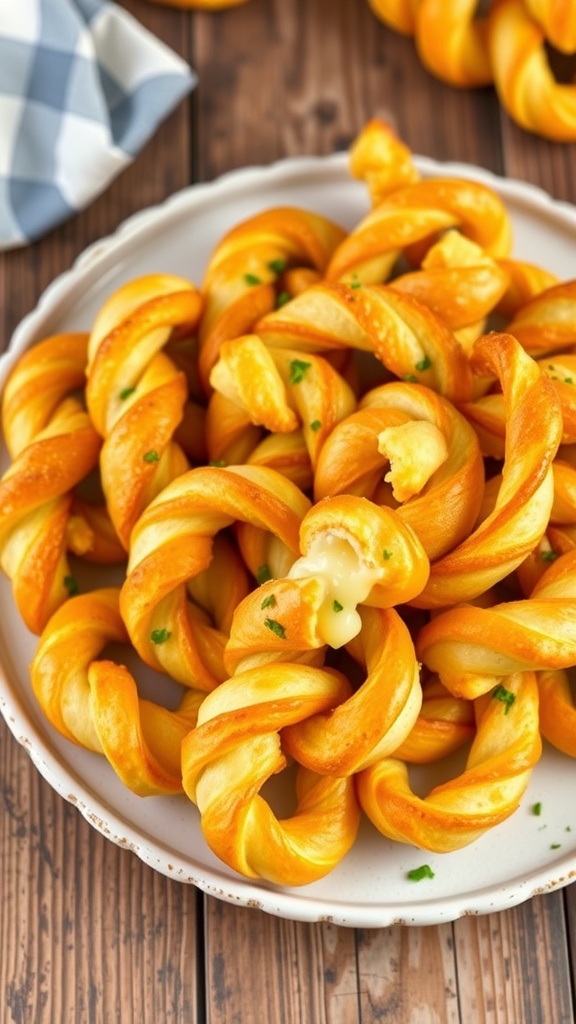 Savory Garlic Cheese Dough Twists