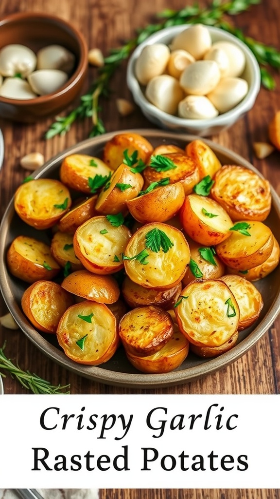 Crispy Garlic Roasted Potatoes Recipe