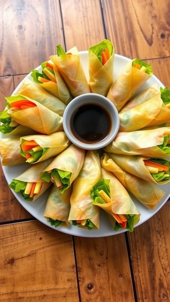 Crispy Rice Paper Spring Rolls with Hay
