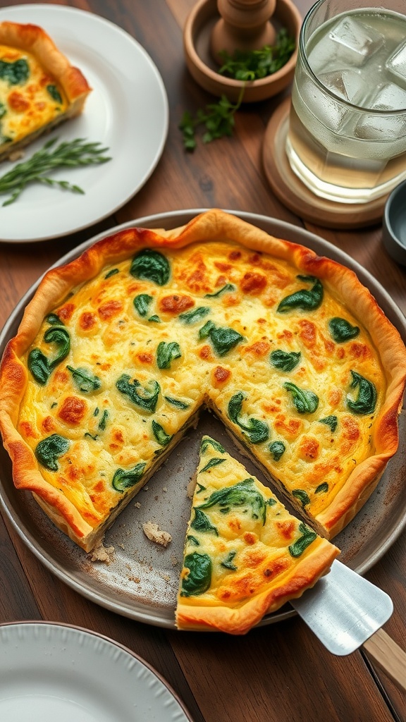 Savory Rice Quiche with Spinach and Cheese