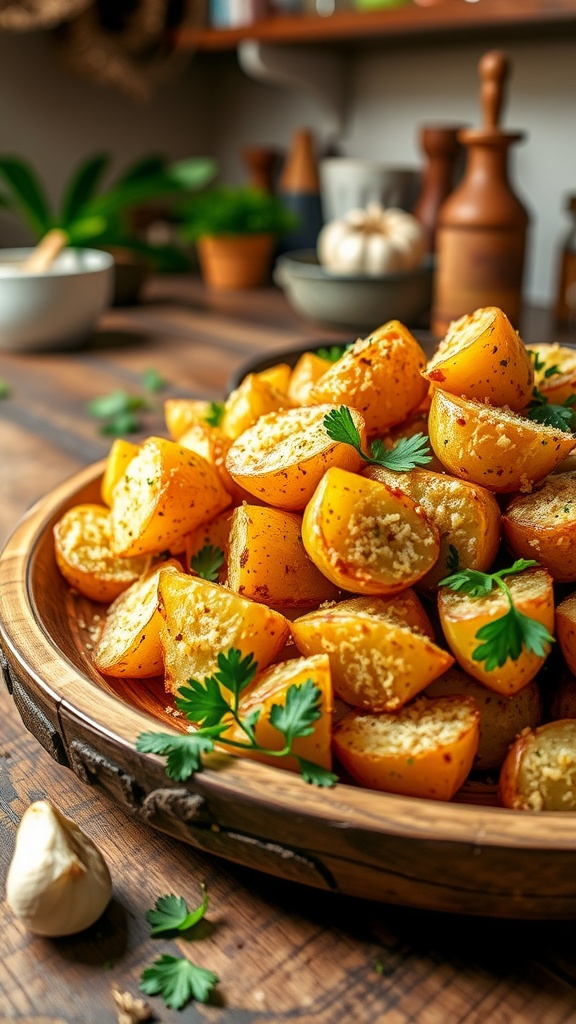 Roasted Garlic Parmesan Potatoes Recipe