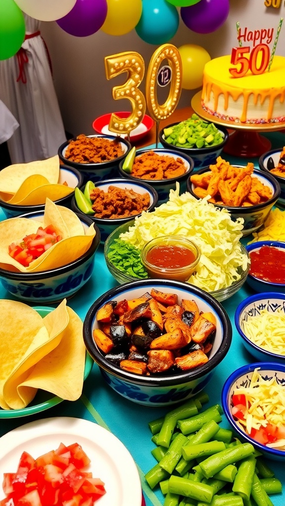 Festive Taco Bar for a 30th Birthday Celebration