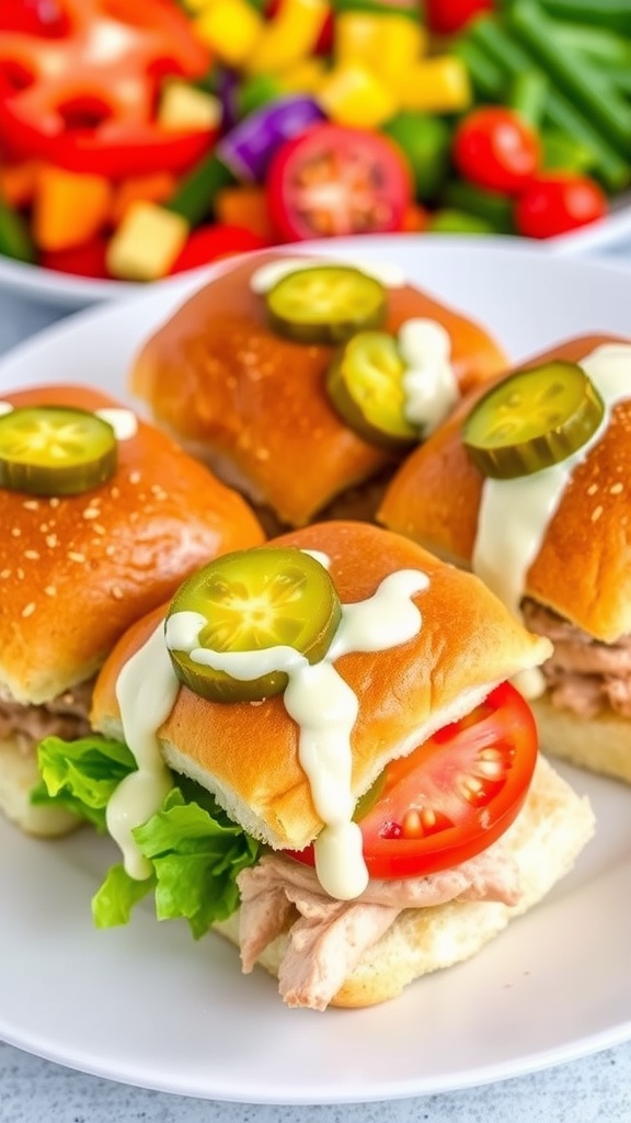 Savory Turkey Sliders with Creamy Garlic Sauce