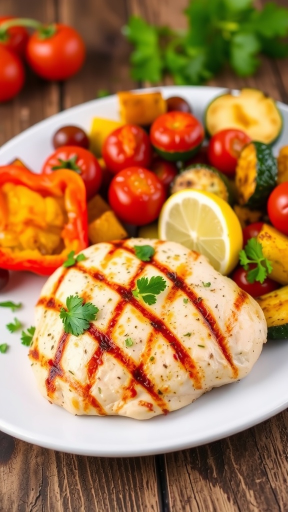 Healthy Grilled Lemon Herb Chicken Dinner