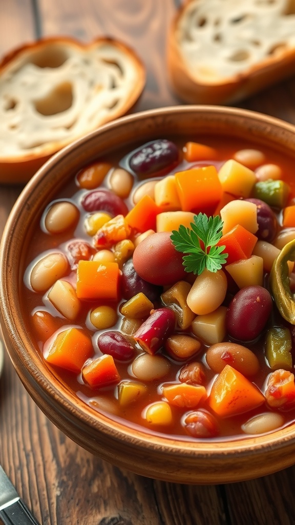 Hearty Mixed Bean Vegetable Stew Recipe