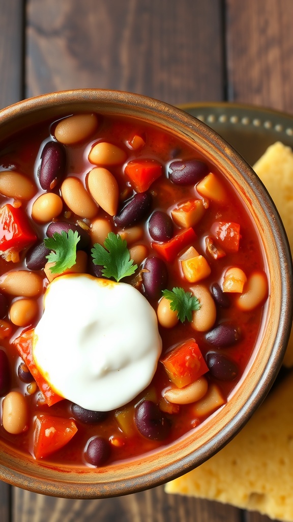 Hearty Three-Bean Chili Recipe