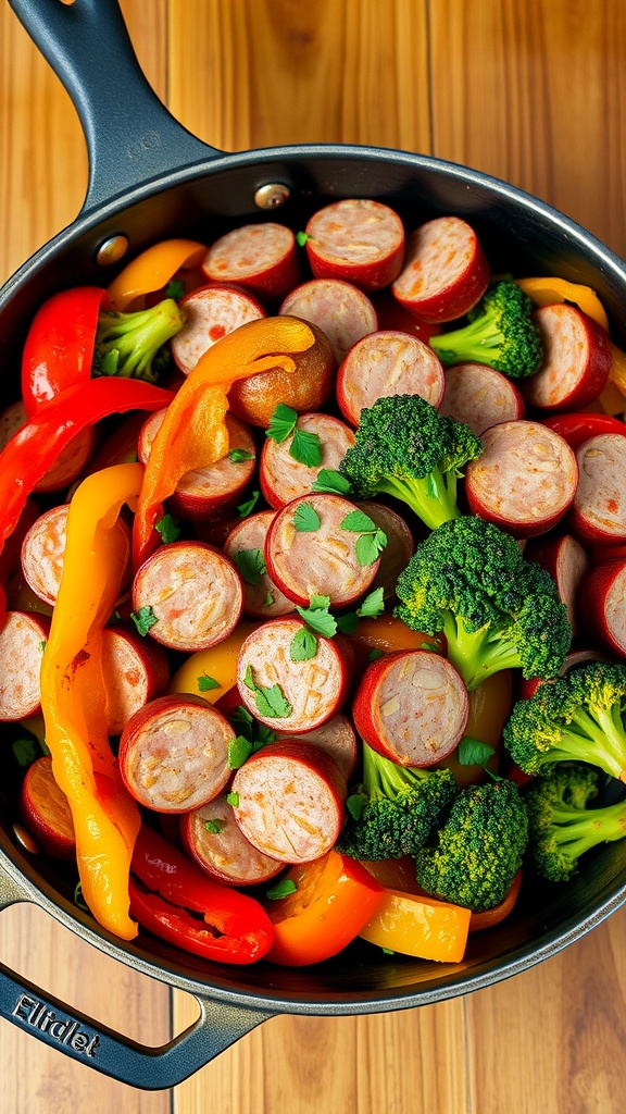 Healthy Turkey Kielbasa Skillet with Vegetables
