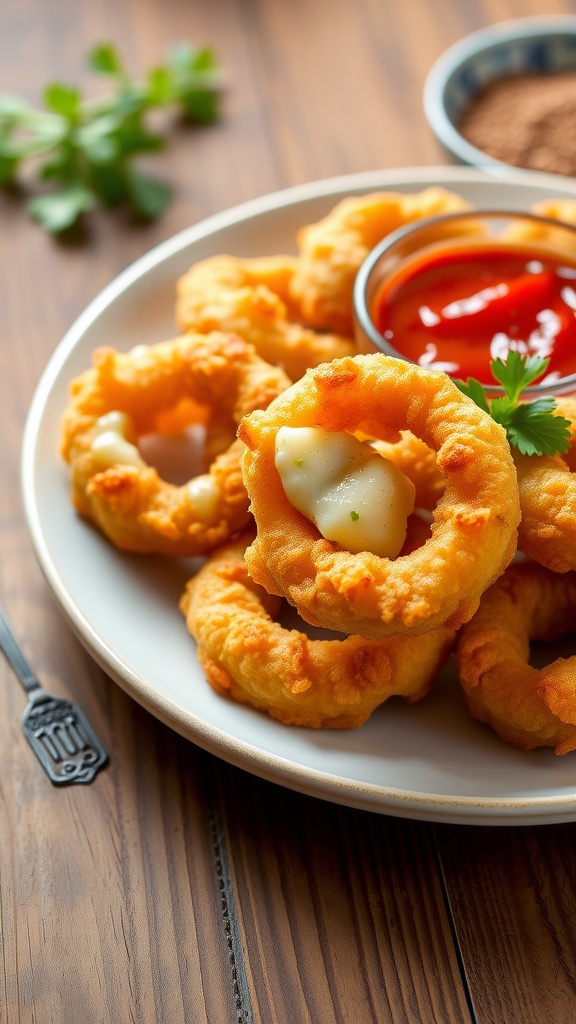 Crispy Cheese-Stuffed Onion Rings Recipe
