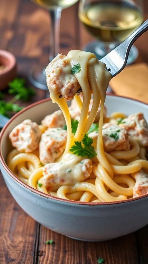 Creamy Four Cheese Pasta with Chicken