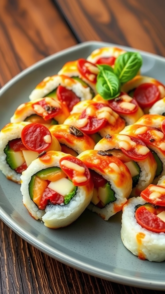 Fusion Pizza Sushi Rolls Recipe