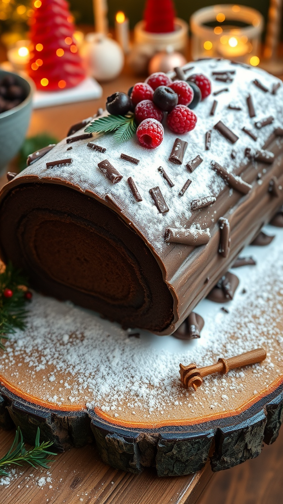 Classic Chocolate Yule Log Cake Recipe