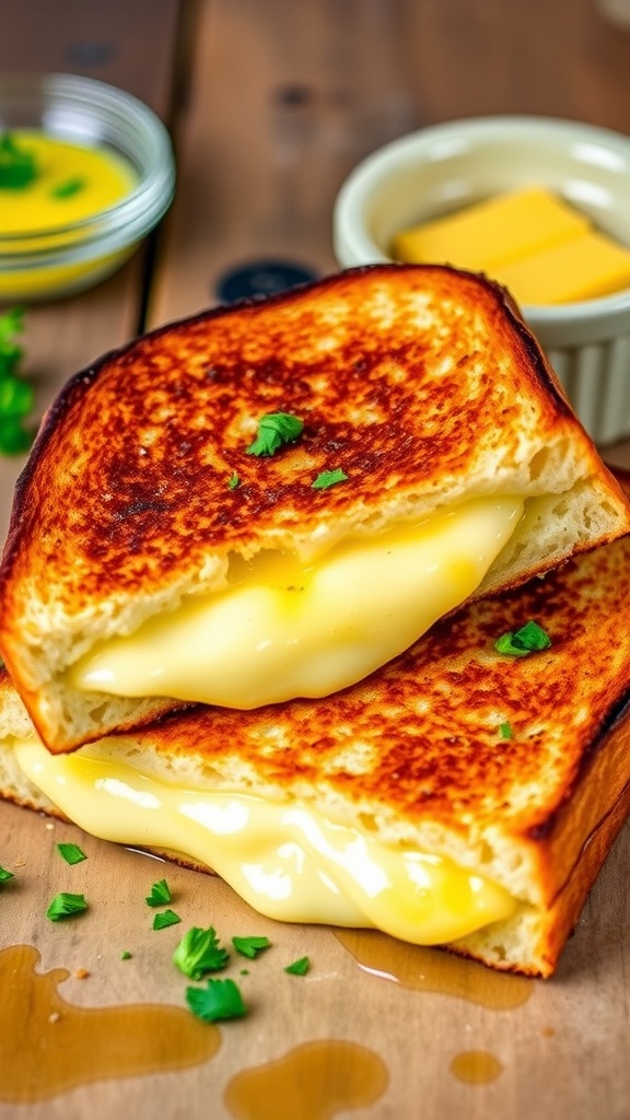 Garlic Butter Grilled Cheese Sandwich