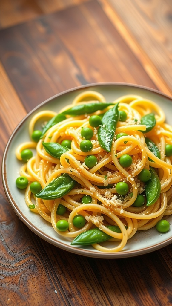 Savory Garlic Butter Pasta with Snap Peas