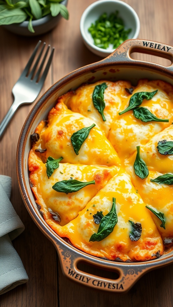 Cheesy Egg and Spinach Bake Recipe